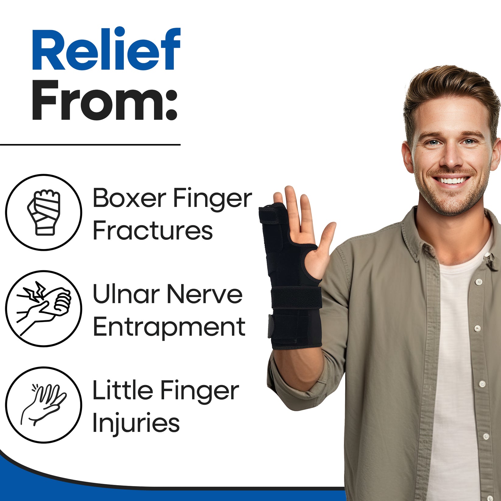 Pinky Finger Splint – Boxer Fracture Hand Brace for Broken Fingers ...
